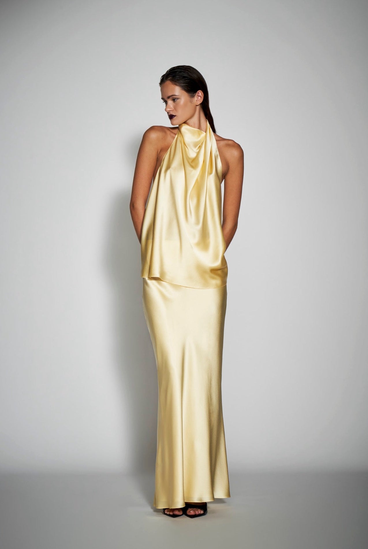 BIAS MAXI SKIRT - CUSTARD (PRE-SALE) – Sultre Boutique